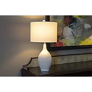 Decor Therapy TL15460 Annabelle Ceramic Table Lamp, High Gloss White