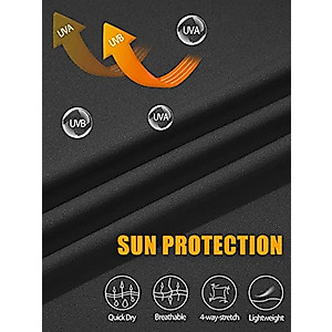 MAGCOMSEN Long Sleeve T Shirt Men UPF 50+ Quick Dry Fishing Shirts Performance Lightweight Shirts Workout Running Shirts Active Hiking Shirts Athletic T-Shirt Black