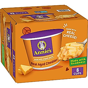 Annie's Real Aged Cheddar Microwave Mac & Cheese with Organic Pasta, 8 Ct, 2.01 OZ Cups