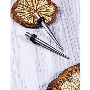 Vsnnsns 8G 316L Surgical Stainless Steel Ear Gauges Stretching Kit Plugs Tapers Insertion Pin for Earrings Nose Rigns Navel Nipple Lip Tongue Rings Jewelry Stretcher Piercing Stretching Kit Tools