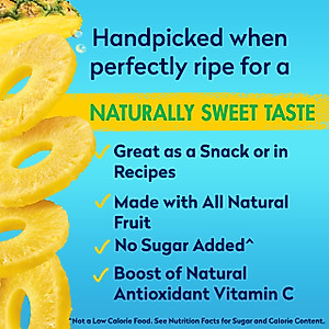 Dole Canned Fruit, Pineapple Slices in 100% Pineapple Juice, Gluten Free, Pantry Staples, 20 Oz, 12 Count, Packaging May Vary