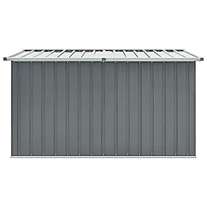 YEZIYIYFOB 416 gal Outdoor Garden Storage Deck Box Metal Steel Patio Storage Chest Container Storage Organizer Cabinet for Patio, Lawn, Backyard, Outdoor Gray + 67.3"x39"x36.6"