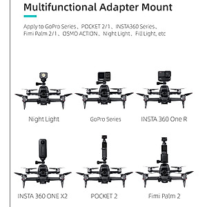 BTG DJI FPV Drone Action Camera Mount Holder for DJI Action 2 /OSMO Action/Pocket 1,2 /GoPro Series/Fimi Palm 1, 2 / Insta360 ONE X2/ONE R/Night Light/Fill Light Sport Camera Mount