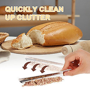 Molain Table Crumb Sweepers for Servers, 2Pcs Restaurant Crumb Sweepers with Pocket Clip, Stainless Steel Table Crumbers in Homes Bread Crumber Cleaner for Servers Waiters Waitresses (2)