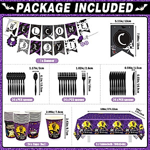 HigzYovn 183Pcs Welcome Little Nightmare Baby Shower Decorations Nightmare Before Christmas Party Supplies Nightmare Before Christmas Baby Shower Decorations Tableware for Baby Shower Party Decor