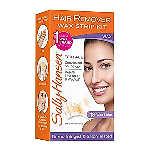 Sally Hansen Hair Remover Wax Strip kit for Face, 18 Wax Strips