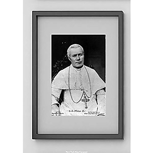 INFINITE PHOTOGRAPHS Pius X, Saint, Pope, 1835-1914 (Giuseppe Melchiorre Sarto - Pope, 1903-14) Wearing Pectoral Cross Pontifical|Black & White Photograph