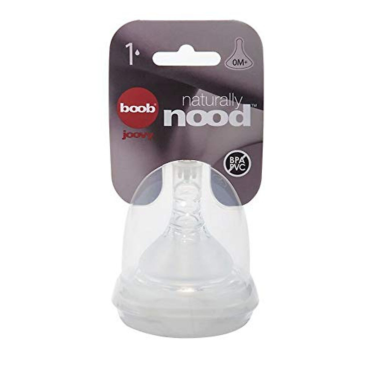 Joovy Boob Naturally Nood Bottle Nipples Featuring Ultra-Strong Silicone with Bumps to Mimic Mom and Available in 5 Flows - Compatible with Joovy Boob Bottle Line (Stage 1)