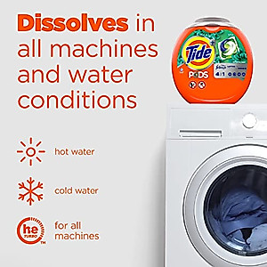 Tide PODS Liquid Laundry Detergent Soap Pacs, 4-n-1 with Febreze, HE Compatible, 85 Count, Lasting Freshness, Botanical Rain Scent