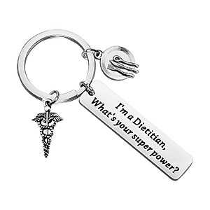 WSNANG Dietitian Gift Nutritionist Gift I'm a Dietitian What's Your Super Power Keychain RD Registered Dietitian Gifts Dietitian Graduation Gift (Dietitian KC)