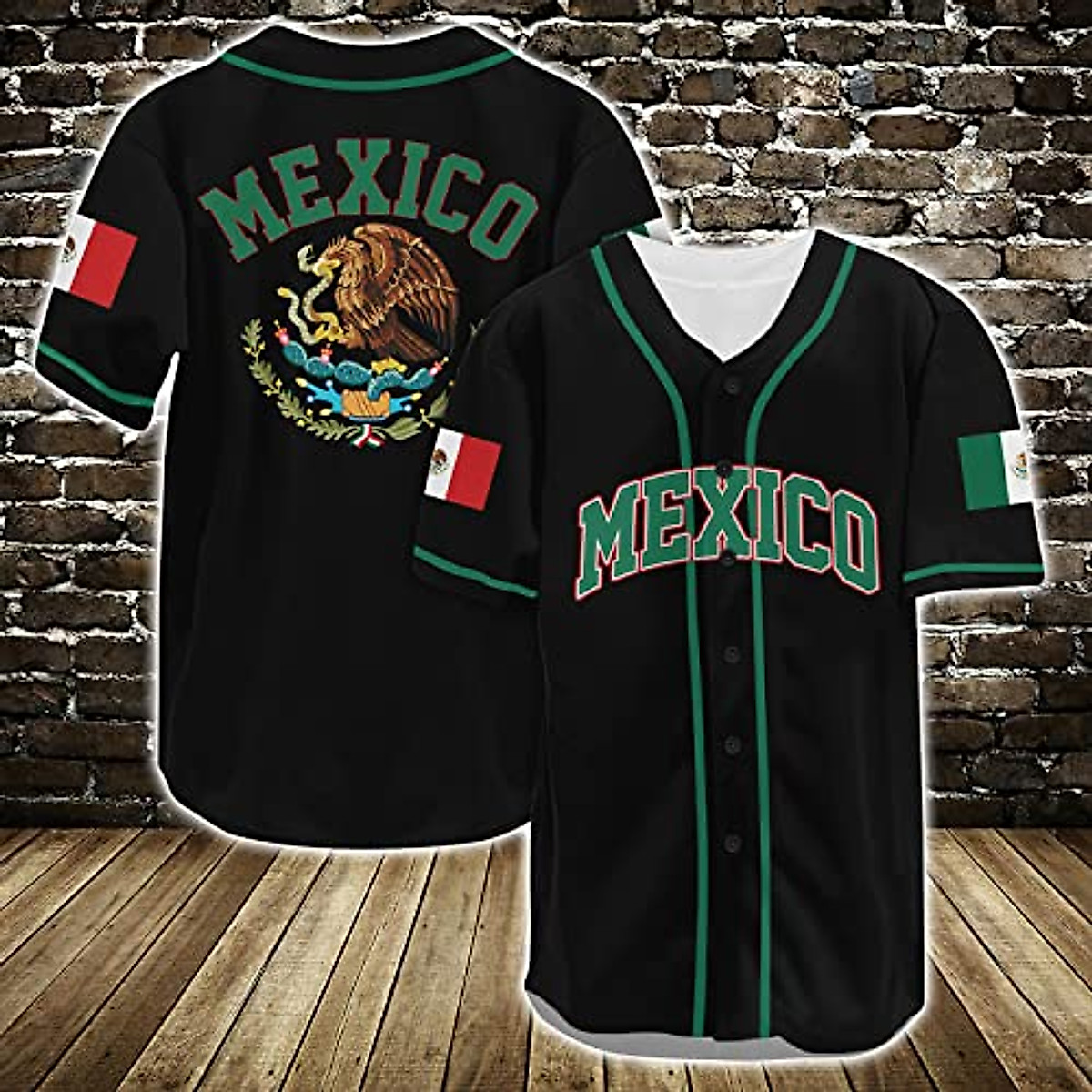 Mexico Soccer Baseball Jerseys Shirt Men, Sport Gift for Men, Mexico Eagle Baseball Shirt, Birthday Gift for Men Women (X-Large)