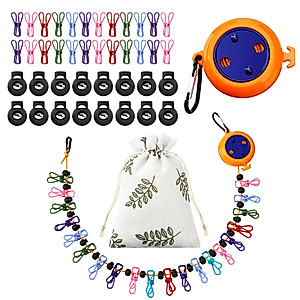 Windyun Portable Travel Clothesline Cord Adjustable 26ft Camping Clothes Line Laundry Drying Rope with 24 Colorful Windproof Clothespins 24 Stoppers 1 Storage Bag for Hotel Trip Cruise Outdoor Indoor