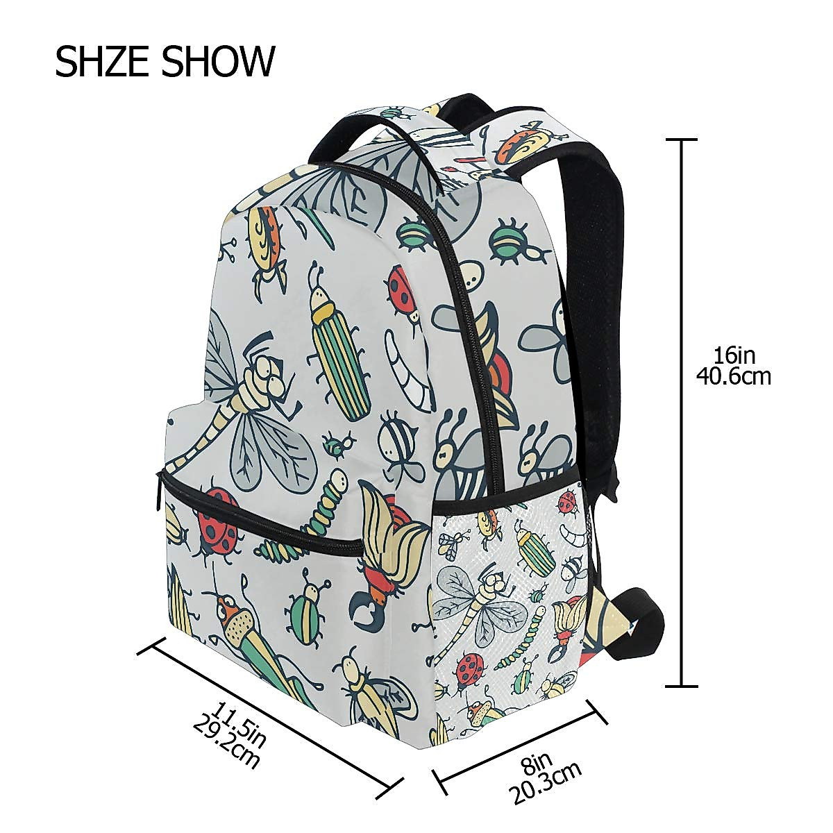 School College Backpack Rucksack Travel Bookbag Outdoor Animals (Insect Summer)