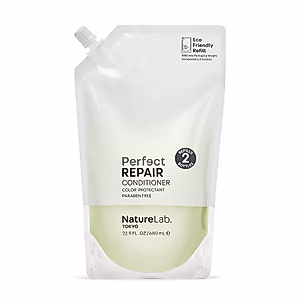 NATURELAB. TOKYO Perfect Repair Conditioner: Eco-Friendly Refill Pouch: Moisturizing Conditioner to Replenish and Restore Damaged, Color Treated Hair and Strengthen New Hair I 22.9 FL OZ / 680ml