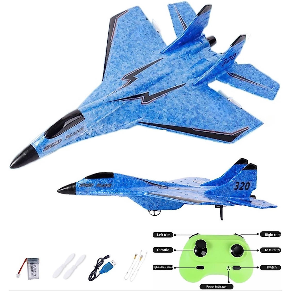 Remote Control Wireless Airplane Toy with Lights, Su-35 Rc Glider 2 Channel 2.4 GHZ Remote Control Planes, Outdoor Foam Rc Aircraft for Hobby Rc Airplanes