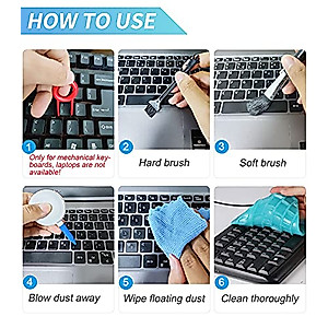 Adhjito Cleaning Gels with 6 Cleaning Kit, Car Interior Cleaner Putty for Keyboard Cleaner, PC Tablet Laptop Keyboard, Car Vents, Printers, Calculator（4 Pack）