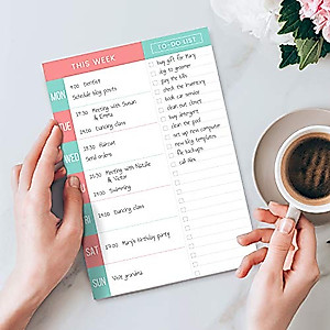 Daily Planner by Sweetzer & Orange - Undated 2023 Planner Plus to Do List – Teal/Orange Magnetic Weekly Planner and Day Planner Notepad - Organizer Planners for College Student, Office or Home