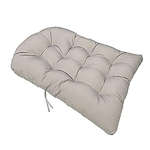 GPPSUNGD Waterproof Swing Egg Chair Cushion 47 X 35In Indoor/Outdoor Hammock Chair Cushion Washable Hanging Basket Seat Cushion (Only Cushion) (Light Gray)