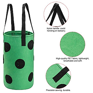 Luxiv Strawberry Grow Bags 3 Gallon, Strawberry Planting Bags with 12 Grow Pouches Plant Growing Hanger Bag for Tomato, Chili, Strawberry Planting Containers Garden Grow Bags (2, Green)