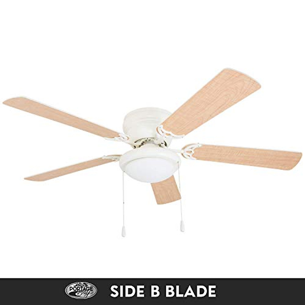 Portage Bay 50254 Hugger 52" White West Hill Ceiling Fan with Bowl Light Kit