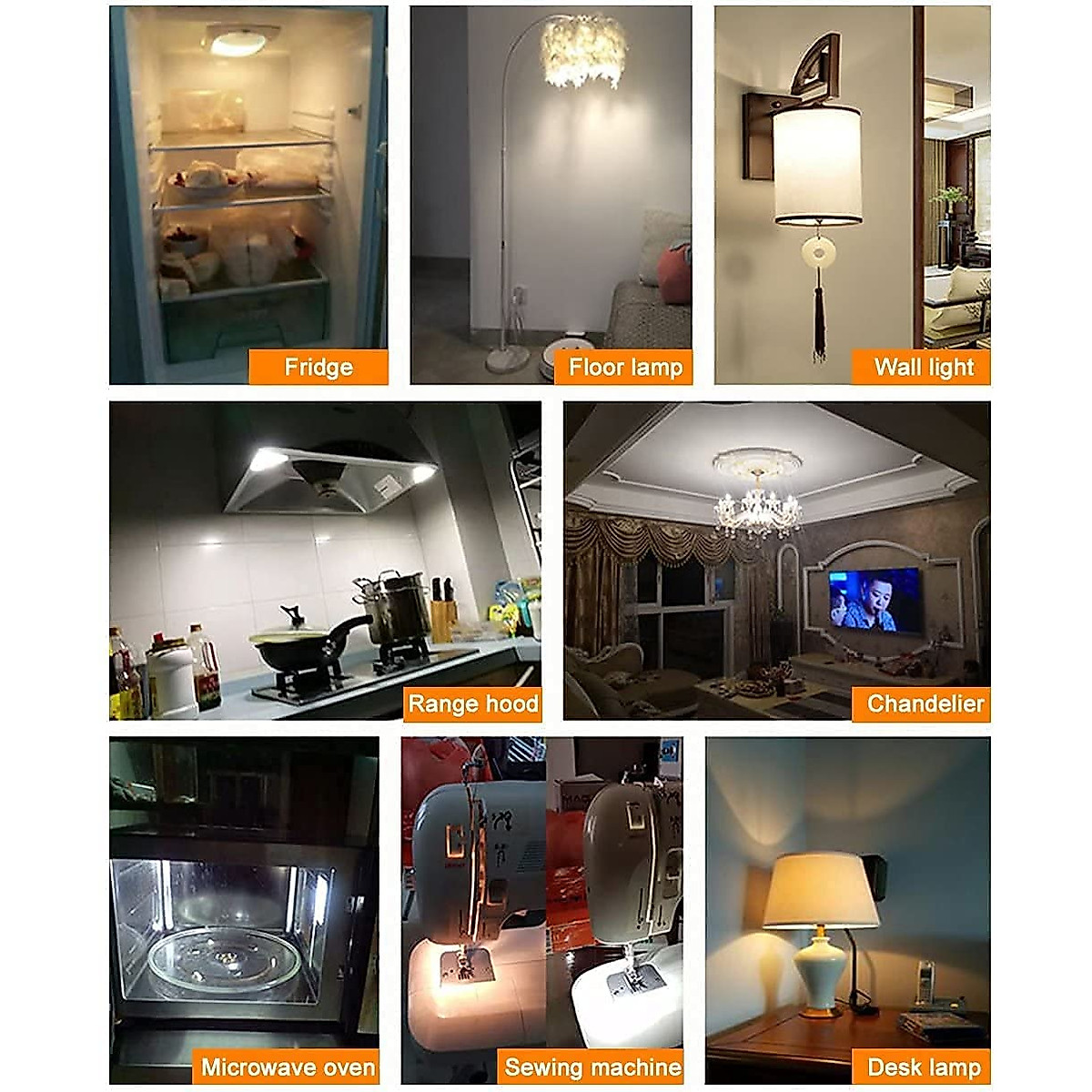 E17 Led Bulb 8W dimmable AC110v 120v E17 led Microwave Oven Light 800LM 80 watt Halogen Equivalent E17 Base Daylight White 6000k(2 Pack of