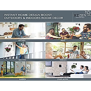 RTZEN Plant Hanger Shepards Hook 7.5" - Hand Forged Heavy Duty Wrought Iron Wall Decor - Indoor or Outdoor Shepherds Hook Hanging Bracket for Bird Feeders Lanterns Baskets and Wind Chimes - 2 Pack