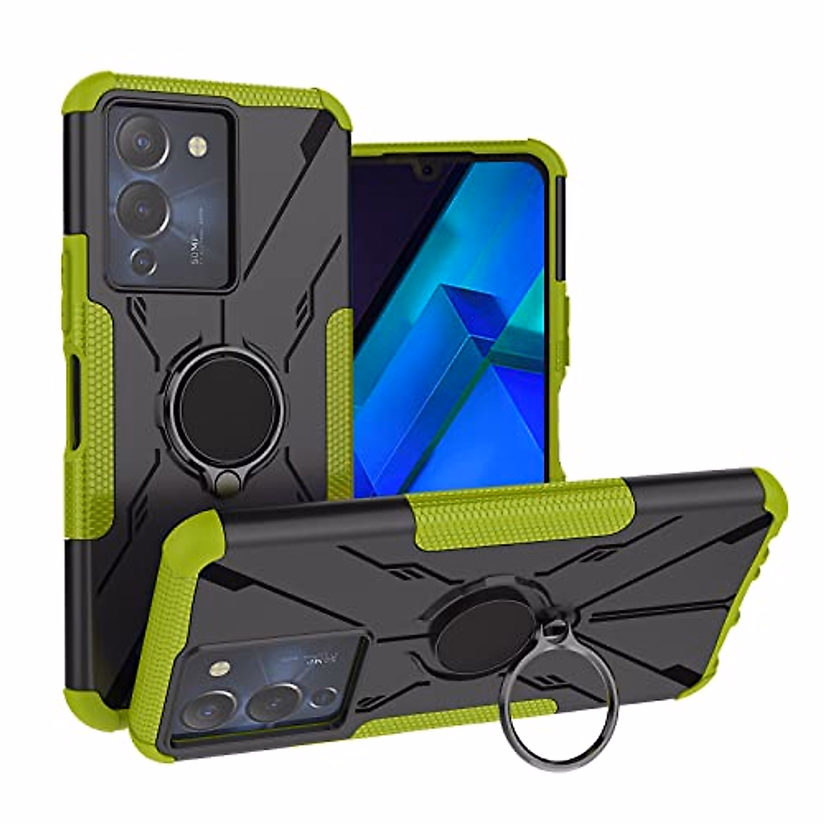 Elubugod Case for Infinix Note 12 G96 Cell Phone Case,Case for Infinix Note 12 G96 X670 Case 360 Degree Rotating Bracket Phone Cover Green