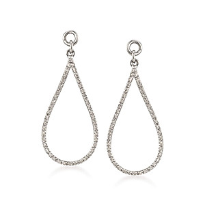 Ross-Simons 0.26 ct. t.w. Diamond Open Teardrop Earring Jackets in Sterling Silver