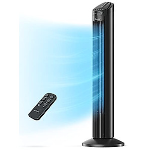 ZICOOLER 30" Tower Fan, Large Airflow 70° Oscillating Fan with Remote, 32dB Quiet Fan with 3 Modes, 7.5H Timer, 3 Speeds, Cooling Fan for Bedroom, Home, Office