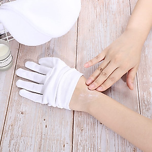 ENPOINT 5 Pairs Archival Photo Gloves, White Medium Work Gloves For Handling Art Working Photography Men & Womens Cloth Gloves Liners Bulk for Handling Jewelry, Film, Photo, Coin Metal Inspection