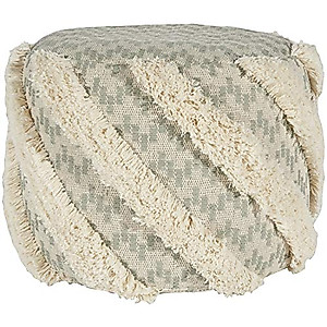 Mina Victory Life Styles Diagonal Tufted Pouf Sage 18" X 18" X 14" Throw Pillow