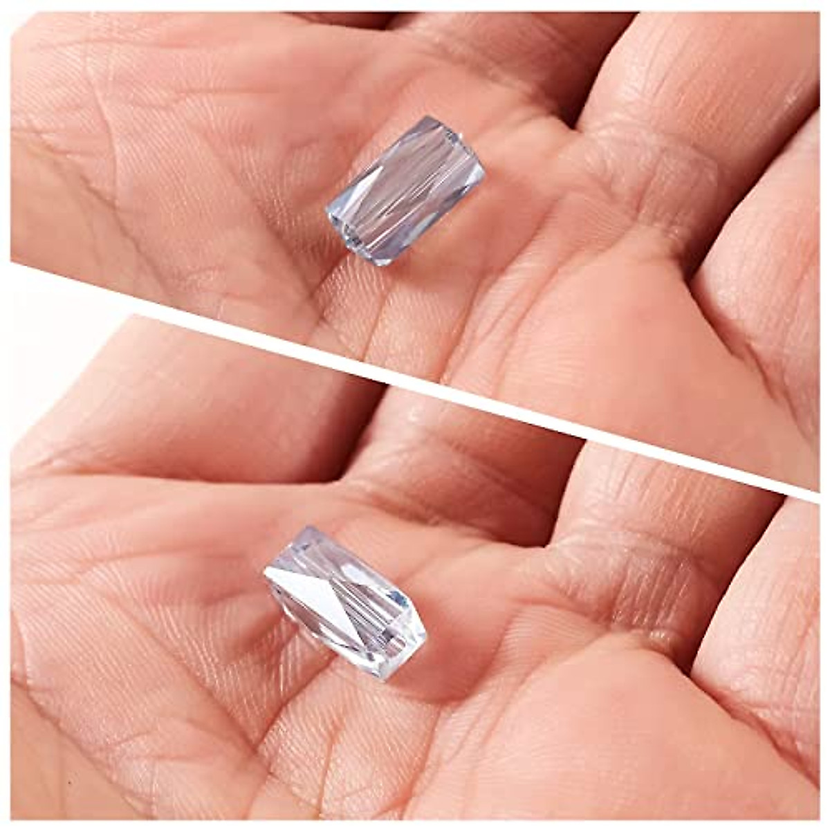 FZQ ZYYWL150Pcs Crystal Glass Beads Bar Cuboid Tube Straight Spacer for Bracelet Necklace Jewelry Making DIY Crafting Findings - 12x6mm (12x6mmCubeGlassBeads)