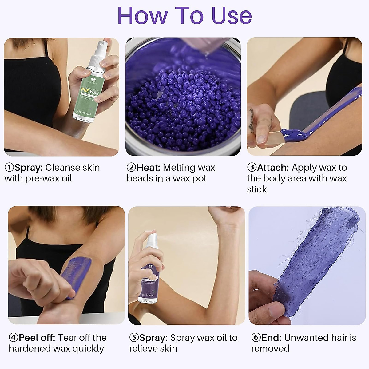 BLITZWAX Hard Wax Beads for Hair Removal 1lb Black Cologne Wax Beans for Coarse Hair Brazilian Wax for Bikini, Underarms, Back and Chest Large Refill Waxing beads for Women Men At Home Waxing