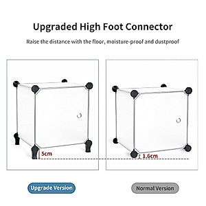 AWTATOS Storage Cube Organizer with Doors, Stackable Closet Shelf for Bedroom, Clothes Shelving Rack, DIY Square 6 Cubes Bookcase, Plastic Space Saver for Home, Living Room, Office, Translucent White
