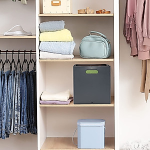 Vababa 4-Pack Floding Storage Bin, Collapsible Plastic Storage Cube Organizer Bins gray