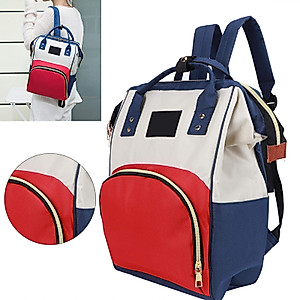 Maternity Nappy Bag, Abrasion Resistance Diaper Bag,Travel Backpack, Early Education Pregnant Woman for Home Educational Institution(Red Rice Blue)
