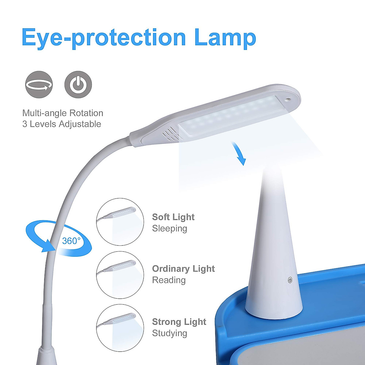 SMAGREHO Kids Desk and Chair Set, Height Adjustable Child's School Study Writing Tables with Tilt Desktop, LED Light, Storage Drawer, Book Stand (Pink)