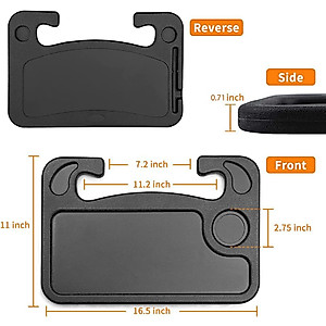 EconoEss Car Steering Wheel Desk | Food Table for Car | Steering Wheel Tray for Constant Travelers, Fits Most Vehicles Steering Wheels (Black)