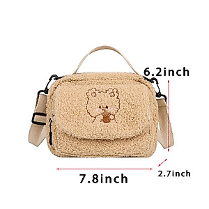 Kawaii Crossbody bag Cute Plush Bear Purse Small Wallet mini Shoulder Bag
