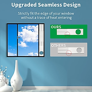 Portable Air Conditioner Sliding Window Kit with Universal Coupler Adapter, Upgraded Seamless Adjustable Sliding AC Vent Kit for Ducting Exhaust Hose of 5/5.9 Inches