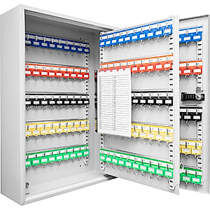 Barska Adjustable Key Cabinet Lock Box with Colorful Key Tag Labels - 200 POSITION - COMBINATION LOCK - GRAY
