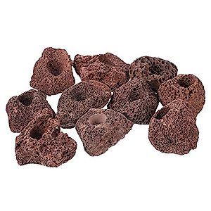 balacoo 10Pcs Aquarium Lava Rocks Volcanic Lava Stones Decorative Rocks Fish Tank Filter Material Underwater Landscape Ornament Loose Beads for Plant Pot Bonsai Decor