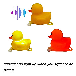 BYMYWAY Helmet Duck Bike Bell, Rubber Duck Helmet Toys Bicycle Light, Shining Duck Bicycle Handlebar Bell Light Horn Lamp for Sport Outdoor