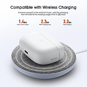 GQ ONE Noise Cancelling Wireless Earbuds, in-Ear Headphones, Touch Control, Bluetooth 5.3 IP55 Waterproof, Wireless Charging, Built Triple Mic, 35H Playtime, for iPhone & Android Sweat Resistant White