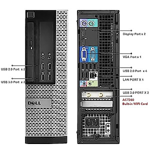 Dell OptiPlex 7020 Desktop Computers PC, Intel Quad Core i7-4770 3.4GHz,32GB Ram New 512GB SSD,AC7260 Built-in WiFi Bluetooth,Refurbished Desktop Computers,DVD-RW, Windows 10 Pro (Renewed)