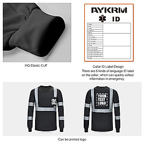 A-SAFETY Black Reflective Long Sleeve Shirt (Large)