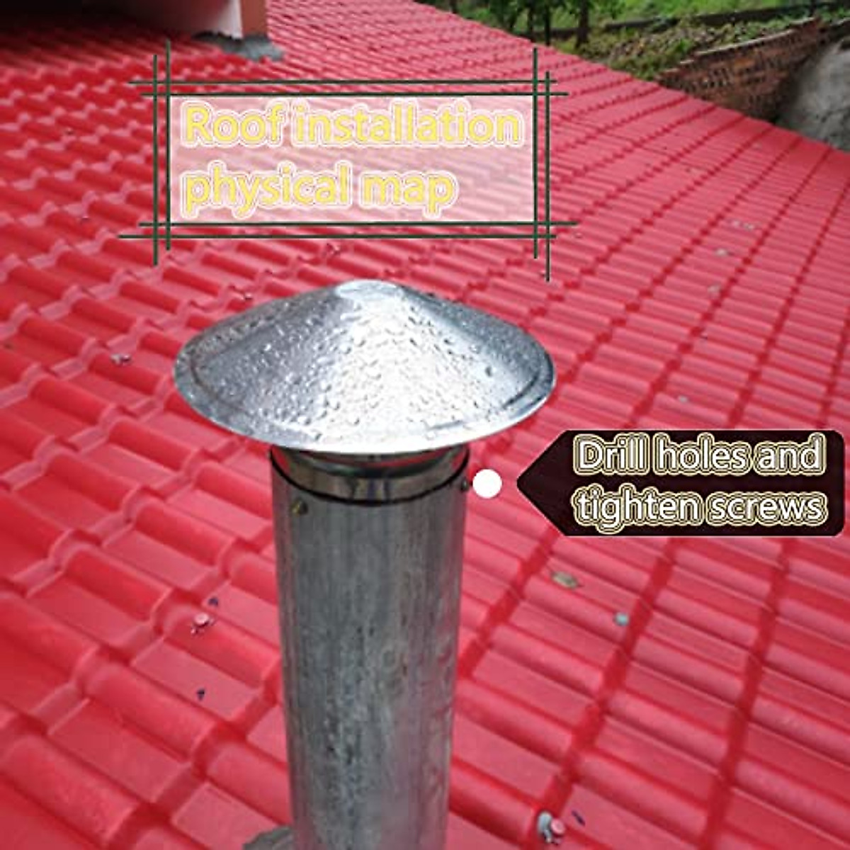 HOFFTI Stainless Steel Chimney Cap, Roof Windproof Rain Cap Mushroom Shaped Hood Kitchen Hood Exhaust Pipe Smoke Cap, Anti Downdraught Bird Guard Top Chimney Cowl Cap (Size : 125mm)