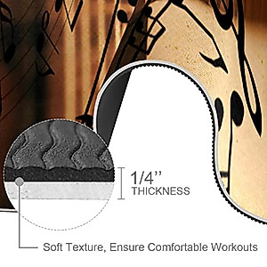 Yoga Mat, Yoga Mats for Home Workout, Workout Mat, Exercise Mats, Pilates Mat, Abstract Musical Note Guitar