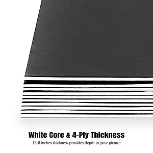 AUEAR, Black 11x14 Uncut Mat Matte Boards for Picture Framing, Print, Artwork - Backing Boards 1/16" Thick, 15 Pack
