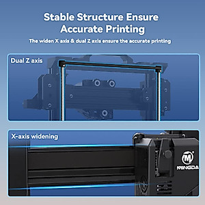 Mingda Magician X 3D Printers, One Touch Smart Auto Leveling FDM 3D Printing Machine Printing Size 230x230x260mm with TMC Silent Motherboard